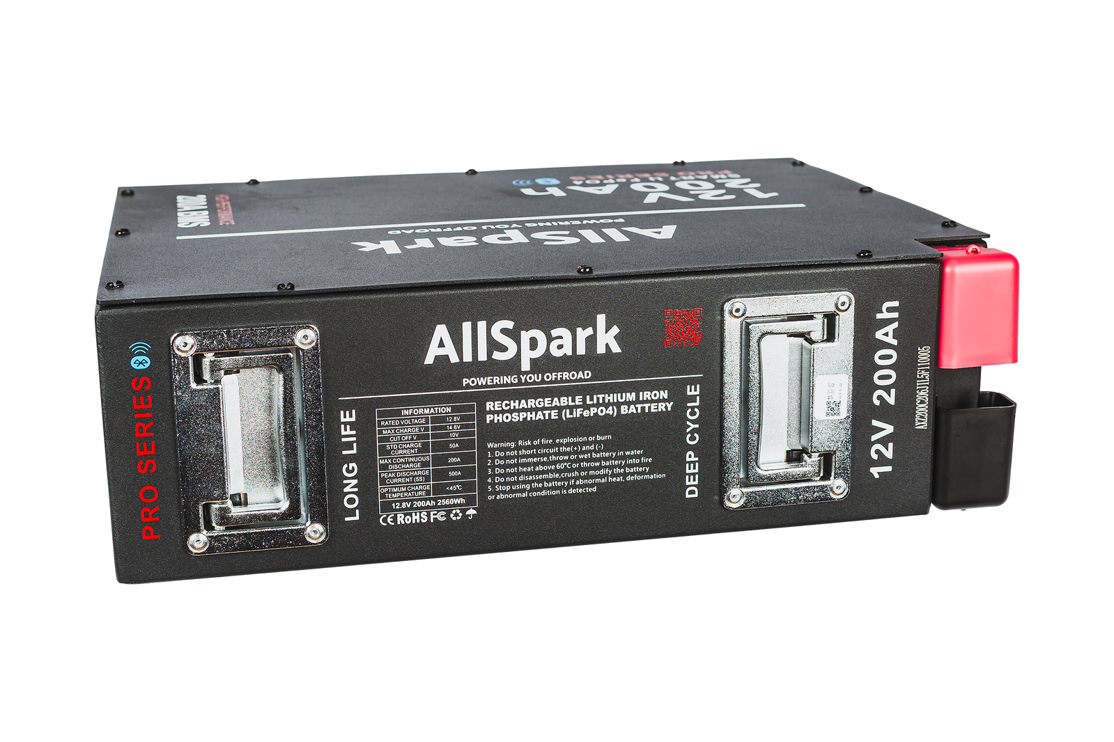 AllSpark - Pro-series Slimline 12V 200Ah LiFePO4 battery with Bluetooth