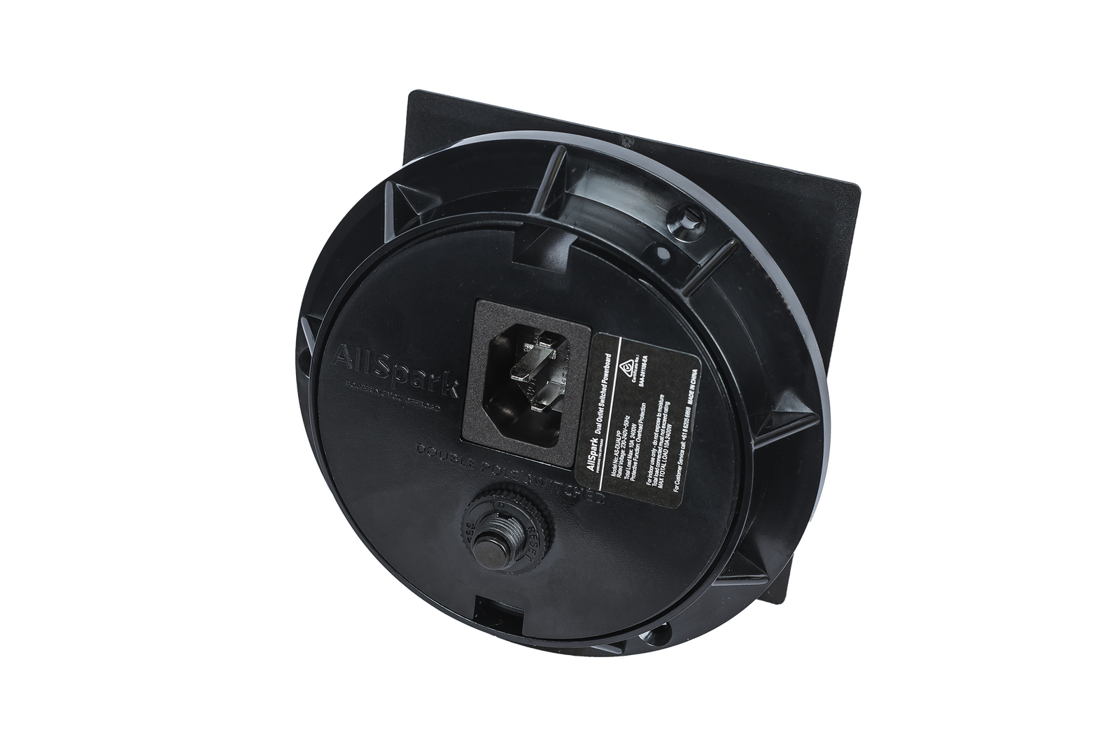 2 Outlet Power Board | Flush Mount | Black | Plug & Play GPO | AllSpark